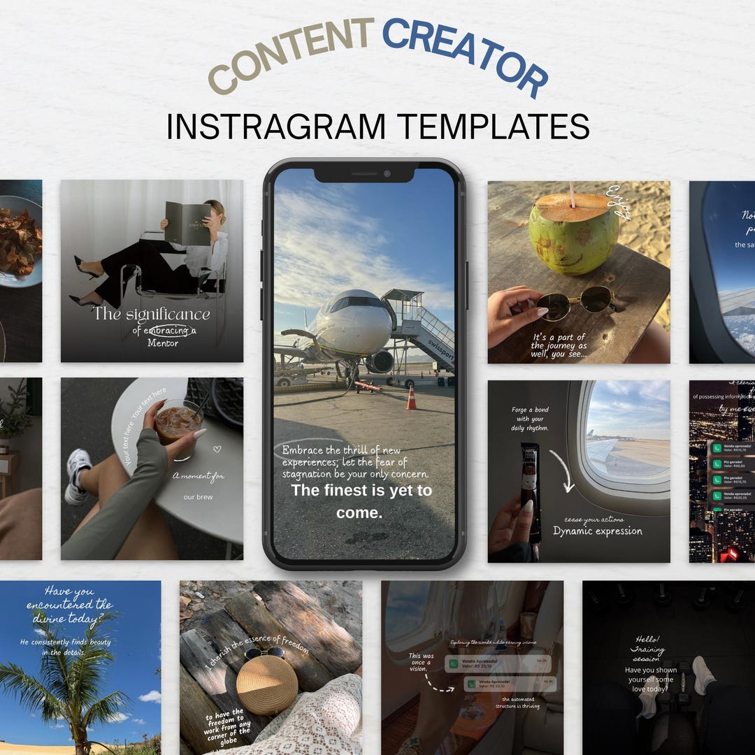 Content Creator Instagram Templates Lifestyle Editable Canva Bundle ...
