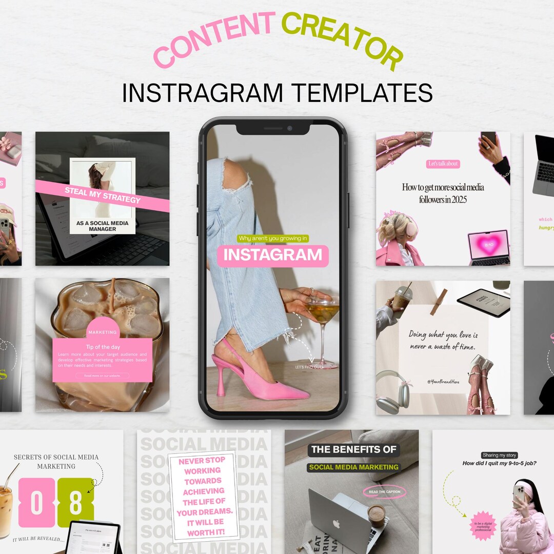 Content Creator Canva Instagram Template Set UGC Creators Influencers ...