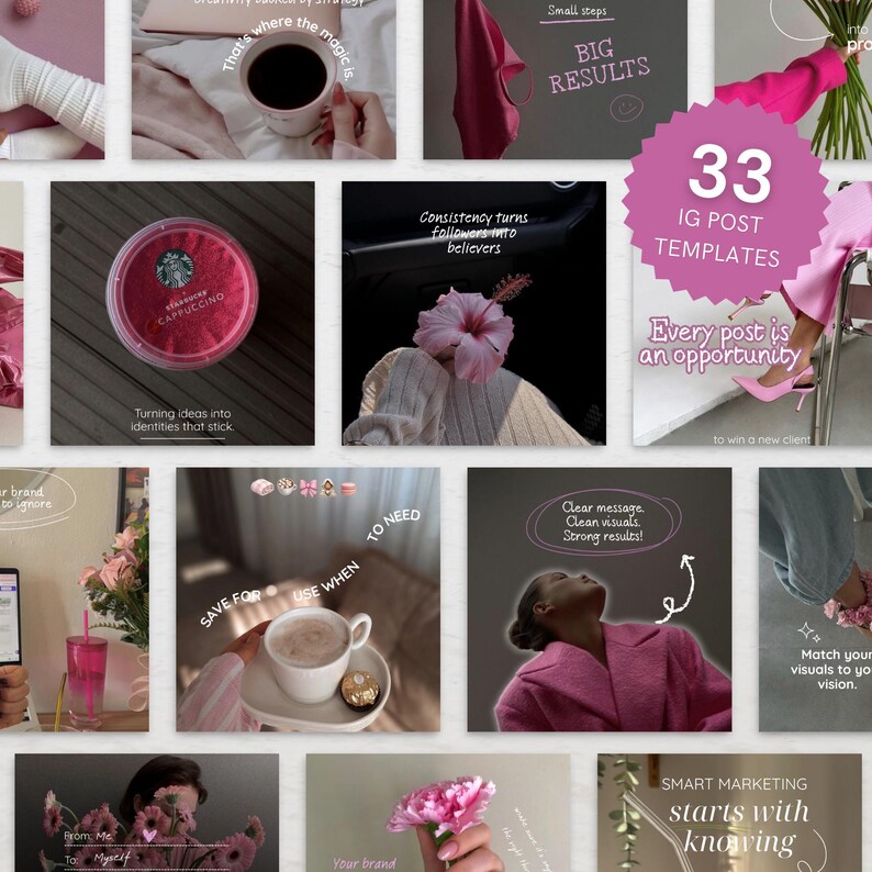 Trendy Editable Instagram Story Canva Templates Aesthetic IG Feed Pack ...