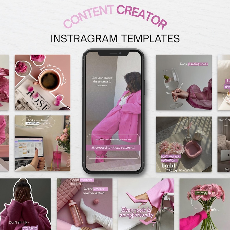 Trendy Editable Instagram Story Canva Templates Aesthetic IG Feed Pack ...