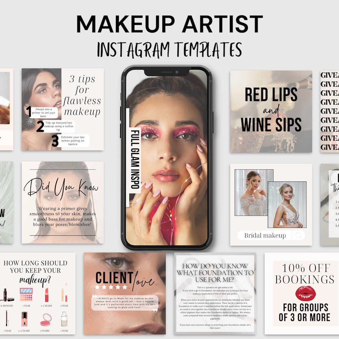 Makeup Artist Instagram Templates Bridal Makeup Template Social Media ...