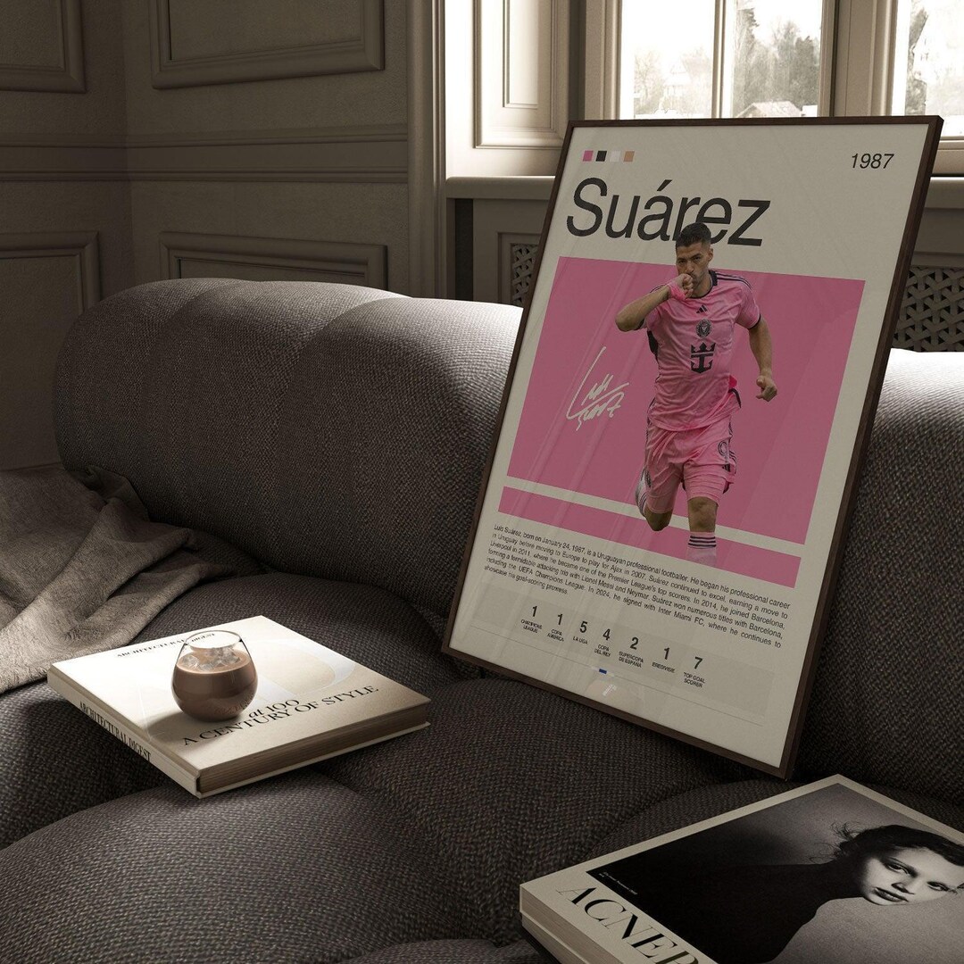 Luxury Luis Suarez Poster, Inter Miami Poster, Soccer Gifts, Sports ...