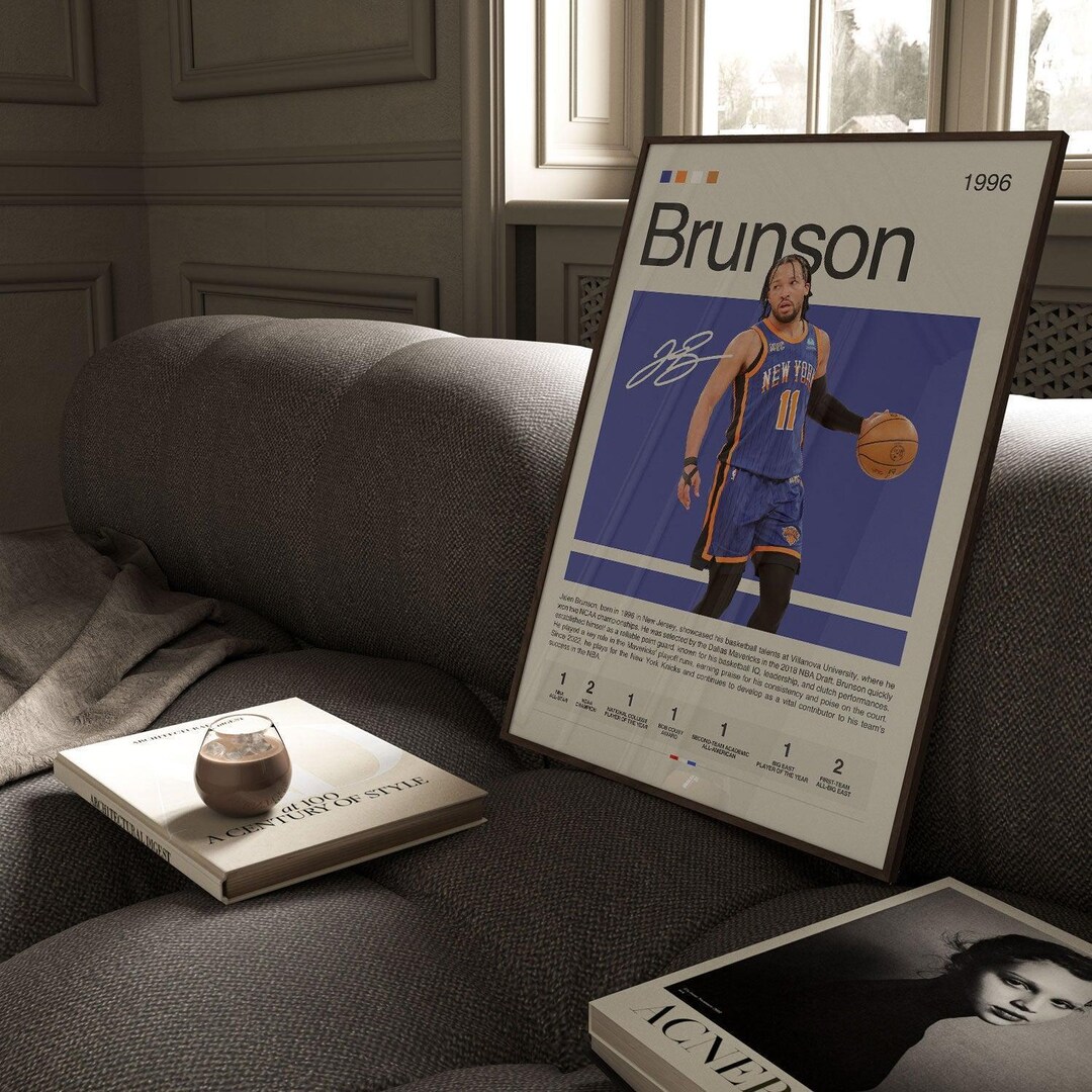 Jalen Brunson Poster, New York Knicks, NBA Poster, Sports Poster, Mid ...