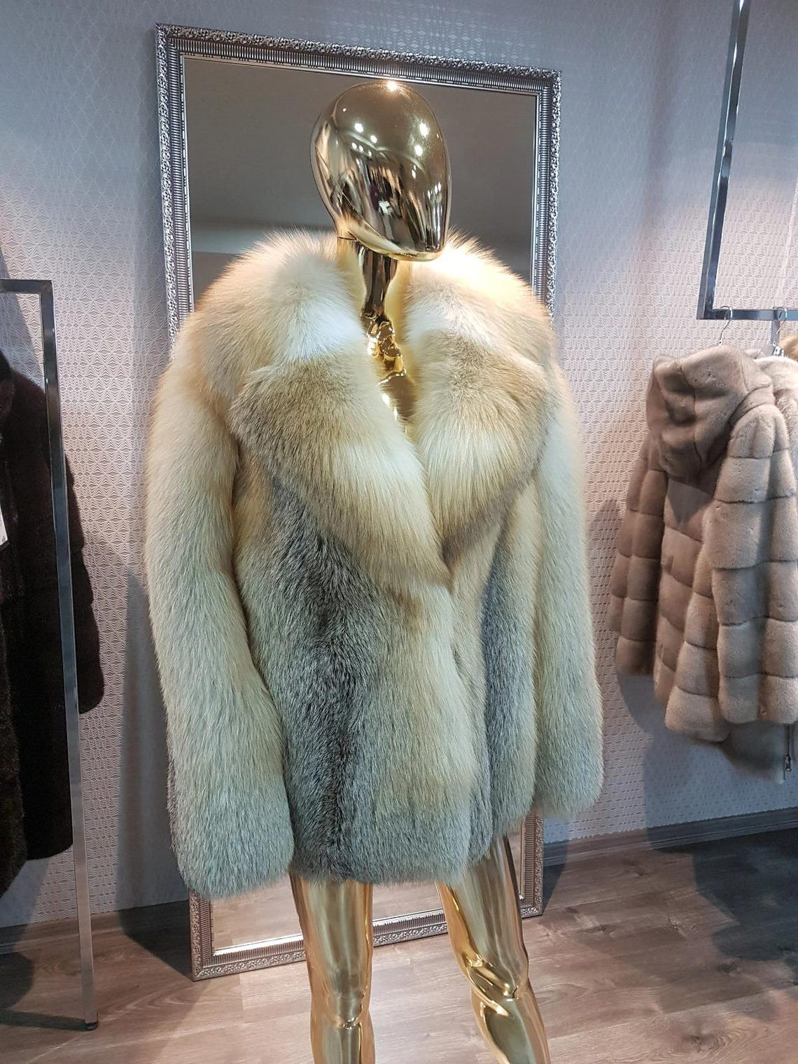 Golden Island Fox Fur Coat: Exclusive Unisex Fox Skin Jacket - Etsy