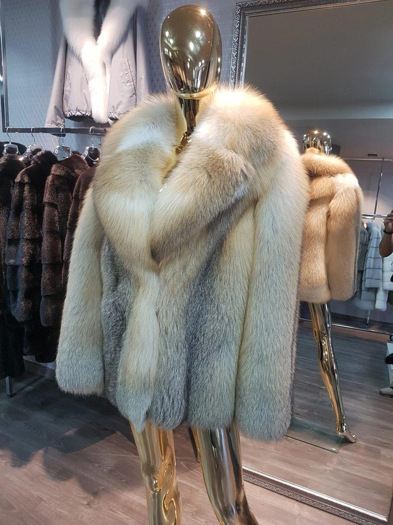Golden Island Fox Fur Coat: Exclusive Unisex Fox Skin Jacket - Etsy