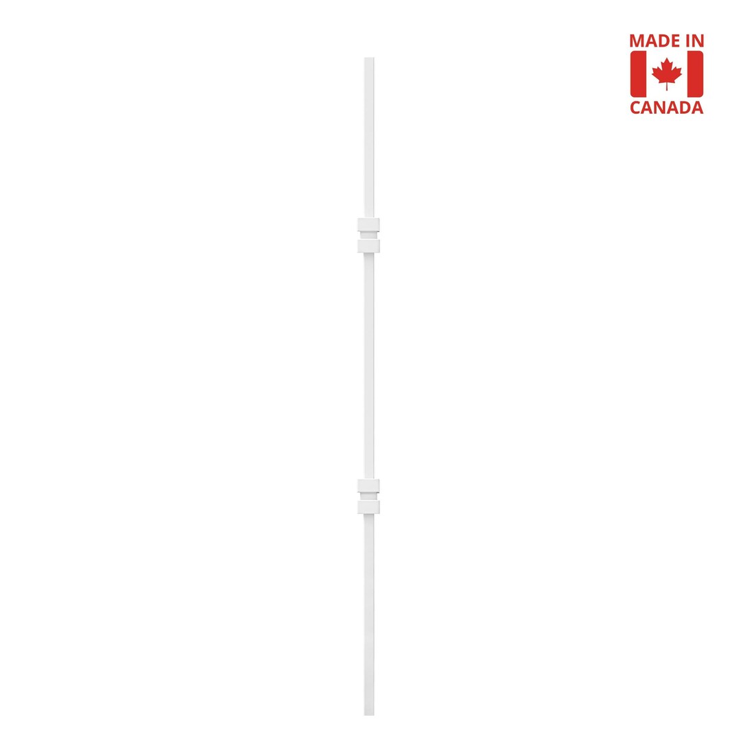 Double Square Collar 1/2" Solid Square Shaft Baluster (matte White) - Etsy