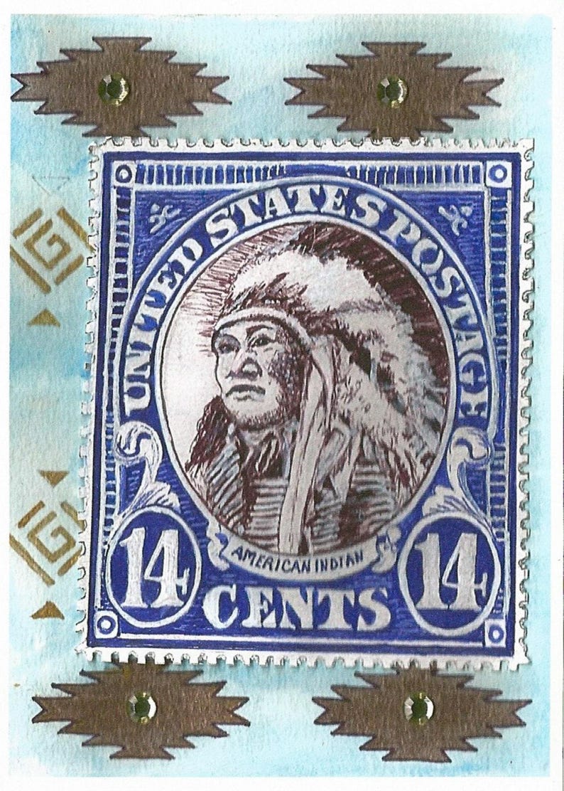 Signed Native American Art Card Set: Indigenous Stamp Design - Etsy