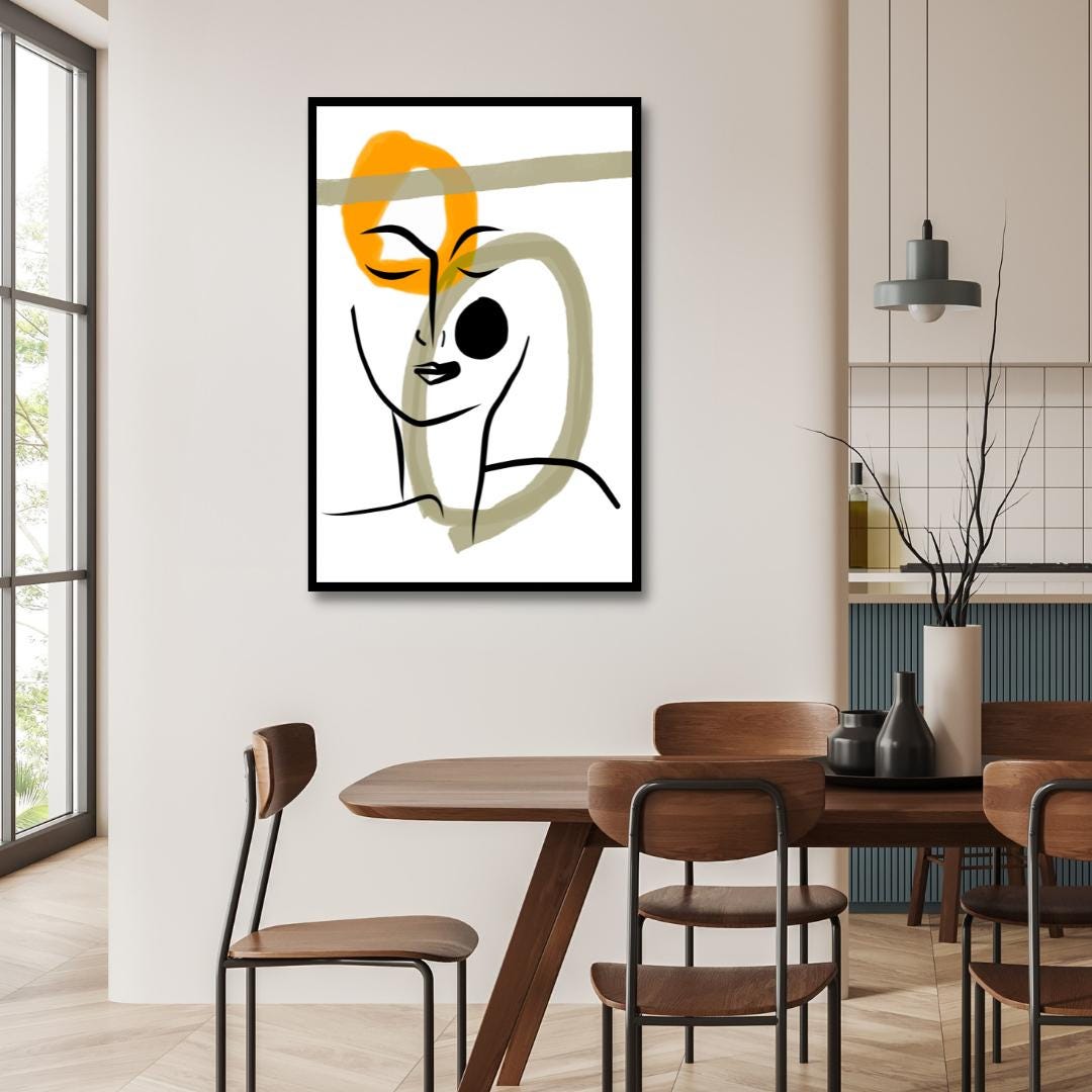 Contemporary One Line Drawing on Canvas – Minimalist Continuous Line ...