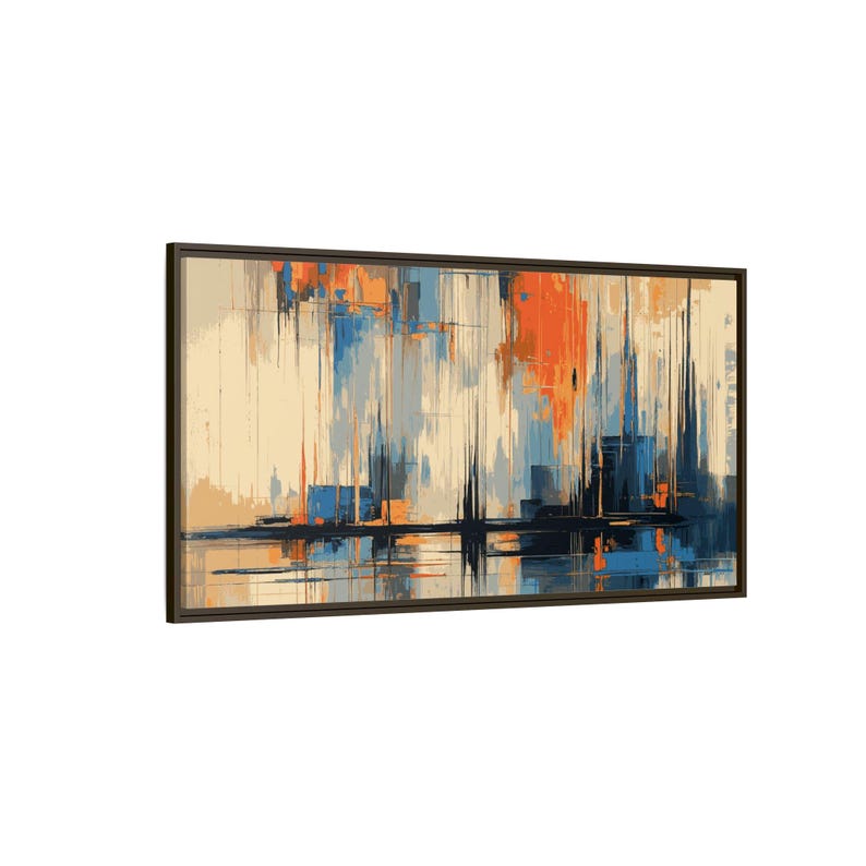 Abstract Cityscape Drip Wall Art | Framed Canvas Art - Ready to Hang - Etsy