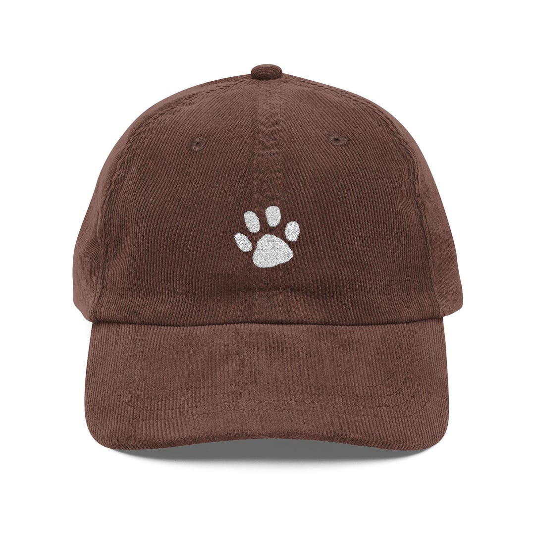 Corduroy Paw Print Embroidered Baseball Cap, Dog Mom Gift - Etsy