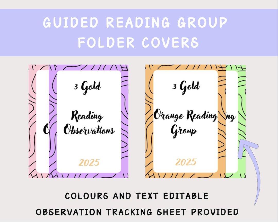 Guided Reading Group Folder Cover Sheet - Etsy