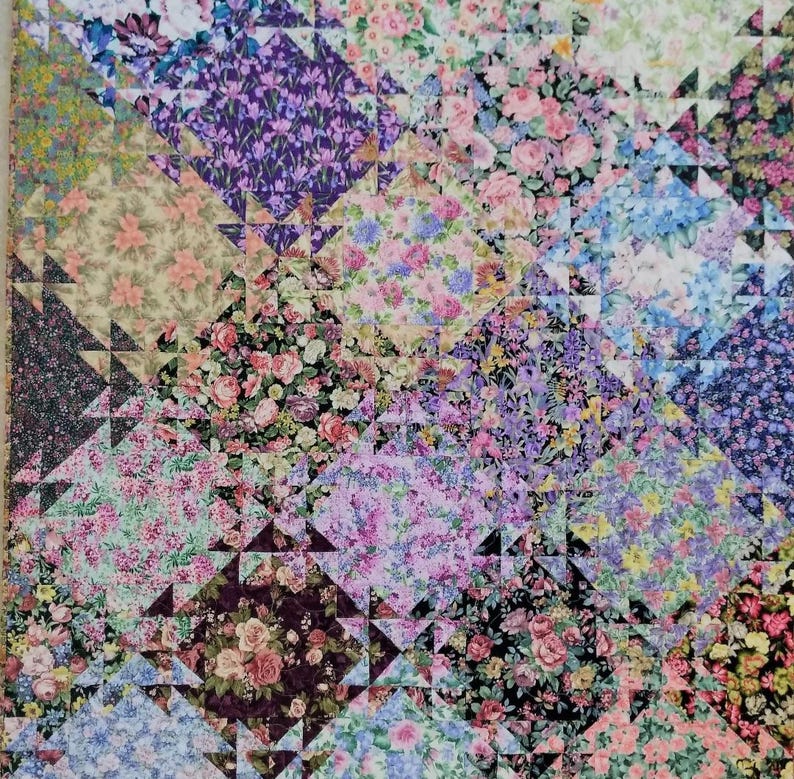 PDF Quilt Pattern, Digital Pattern for Shimmering Triangles by Jenny ...