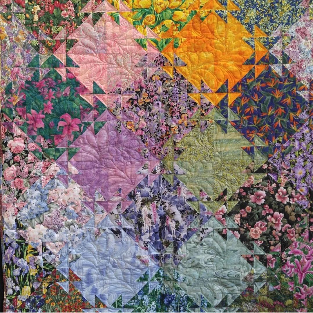 PDF Quilt Pattern, Digital Pattern for Shimmering Triangles by Jenny Bowker for Quilting Class ...