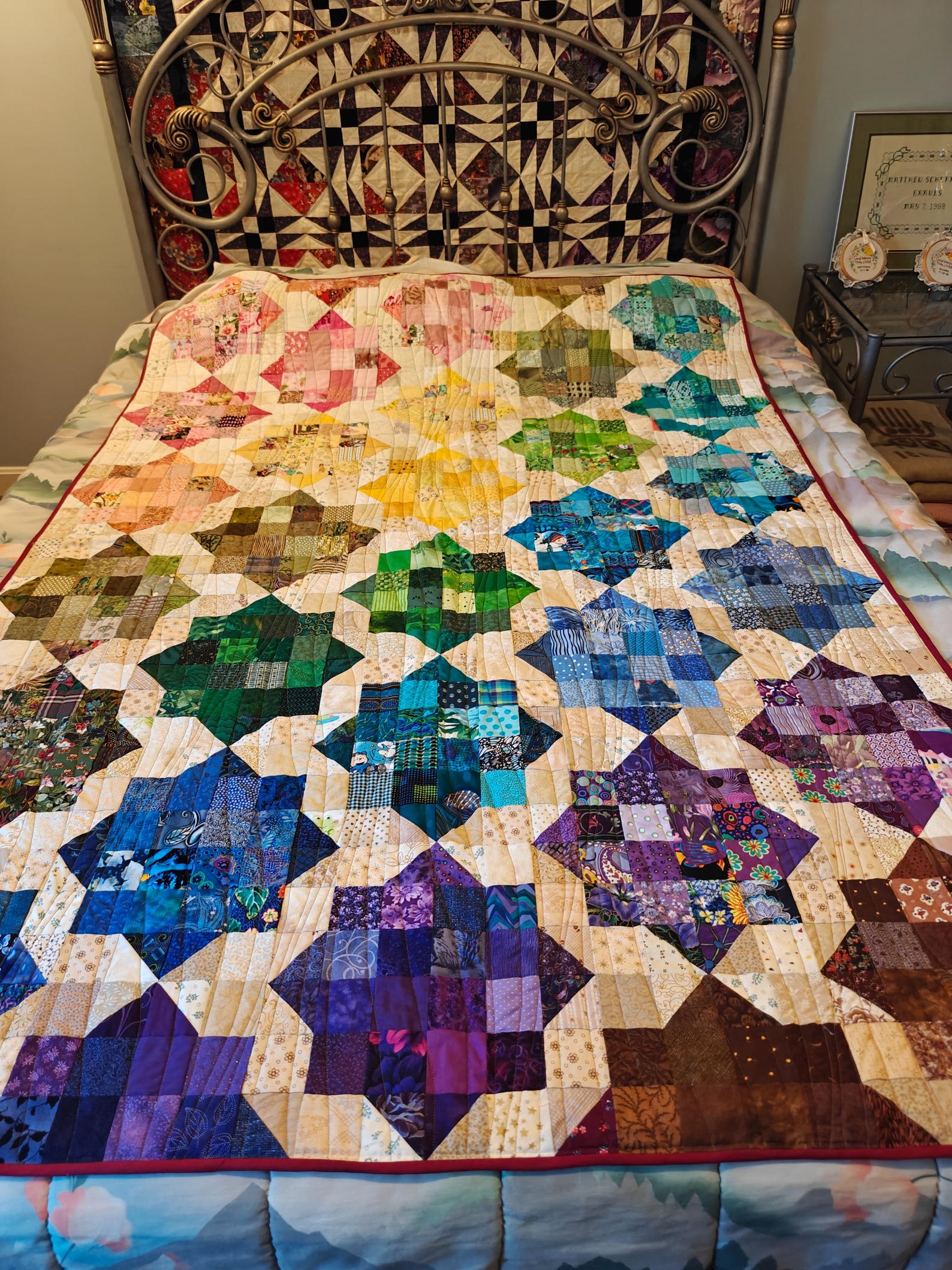 Modern Quilt for Sale, Large Throw Quilt, Ready to Ship, Handmade Quilt ...