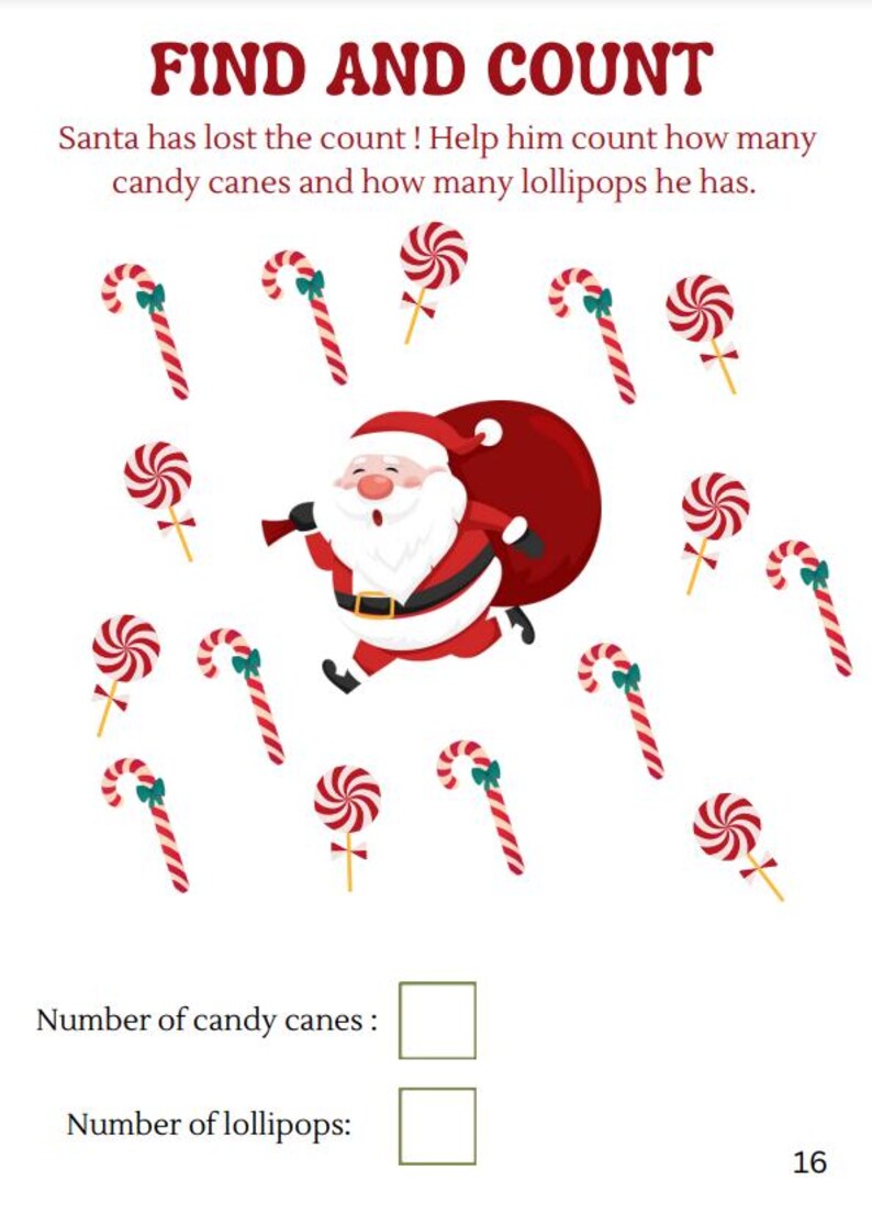 Christmas Themed Busy Book for Kids. 20 Pages of Fun Activities Lo ...