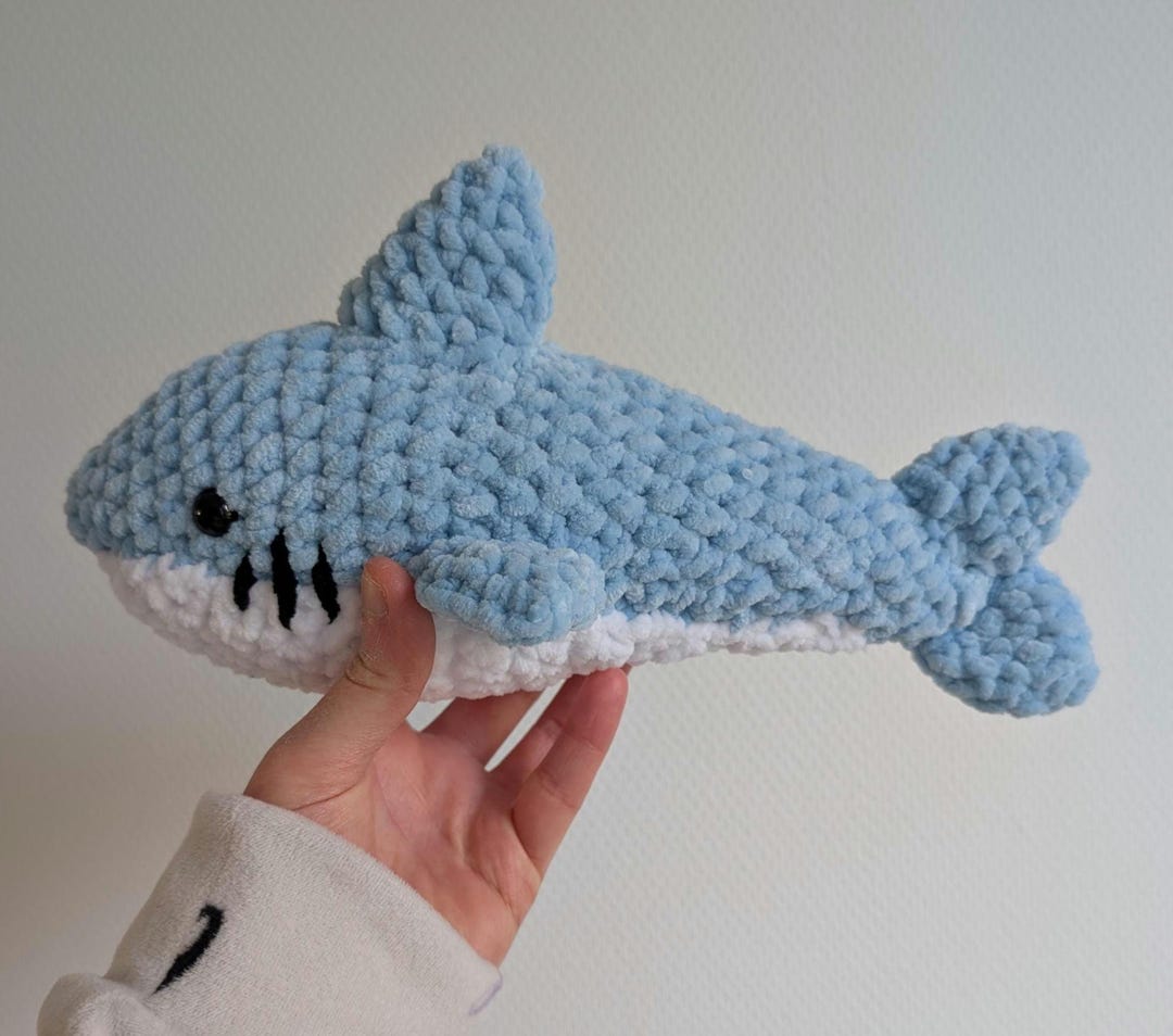 Gehaakte Knuffel Blauwe Haai, Amigurumi, Knuffeldier, Knuffeldier - Etsy