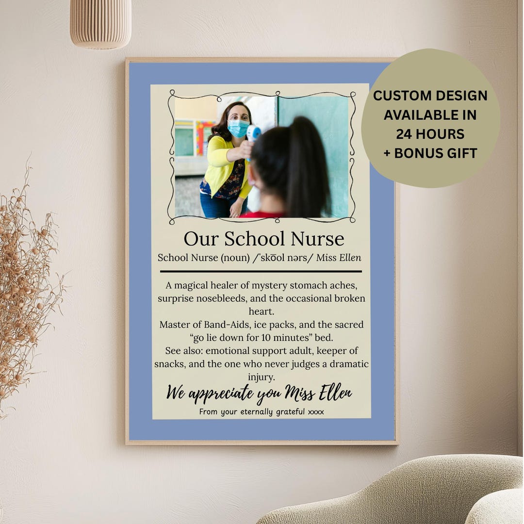 School Nurse Appreciation Poster,printable Gift From Students/ Team ...