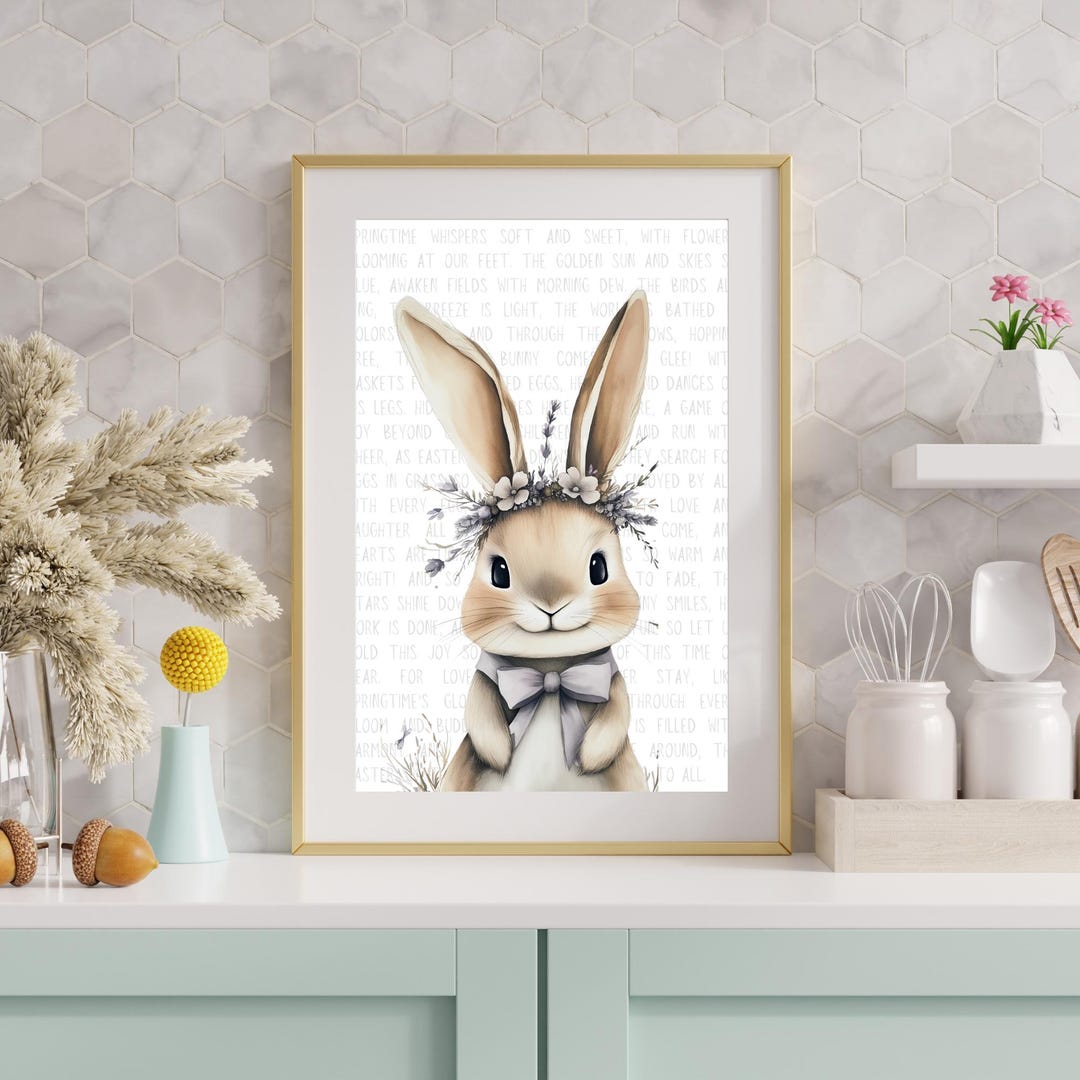 Set of 3 Bunny Prints / Printable Spring Art for Instant Download ...