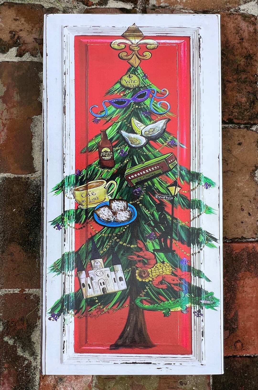 New Orleans CHRISTMAS TREE PAINTING 12 X 24 Gallery Wrapped Giclee ...