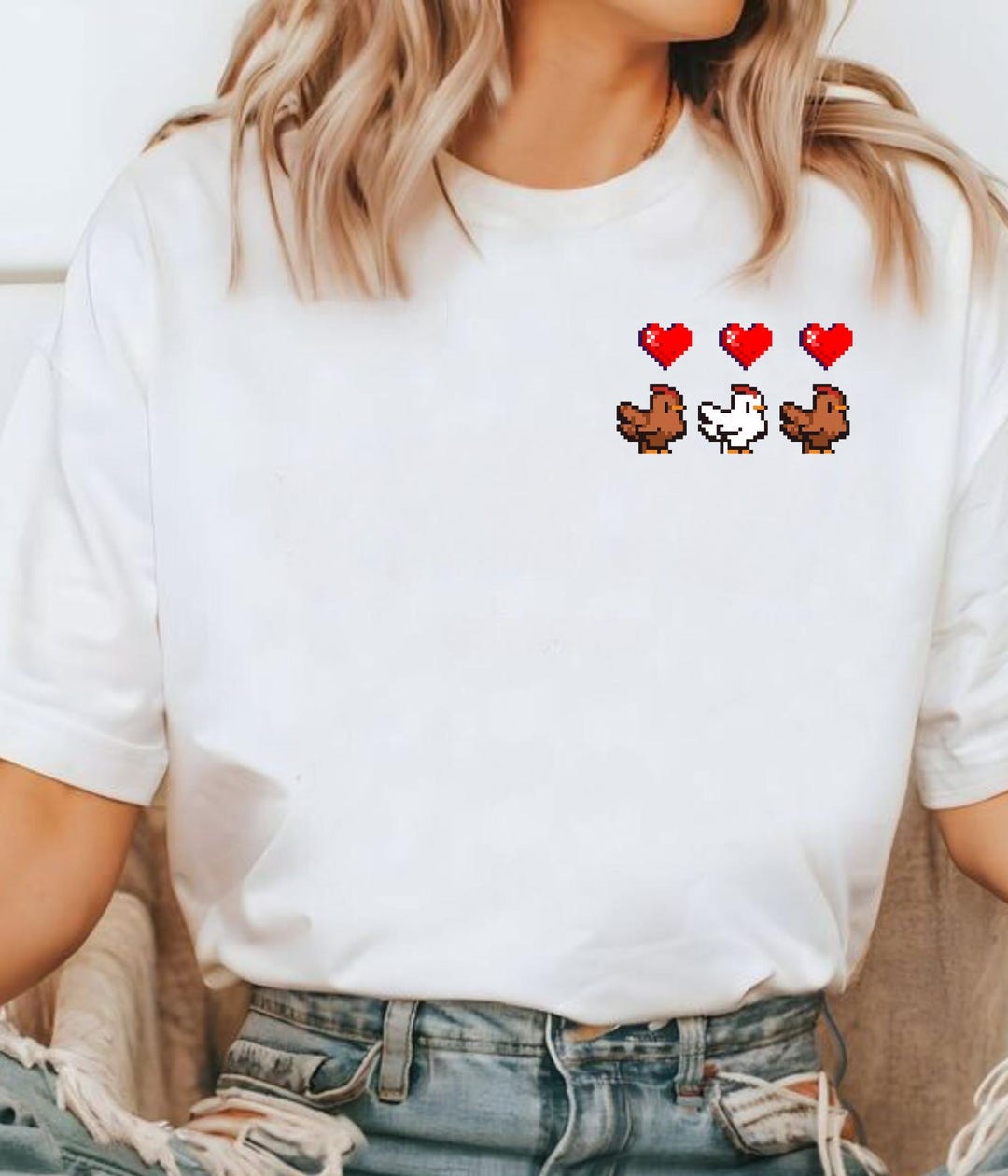 Stardew Valley Shirt, Chicken Stardew Tee, Cozy Gamer Merch, Indie Game ...