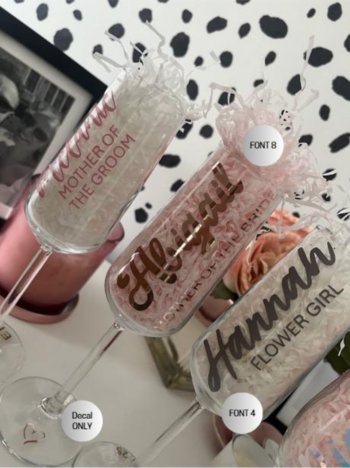 DECAL ONLY Prosecco Glass Champagne Flute, Bride, Bridesmaid, Mother of ...