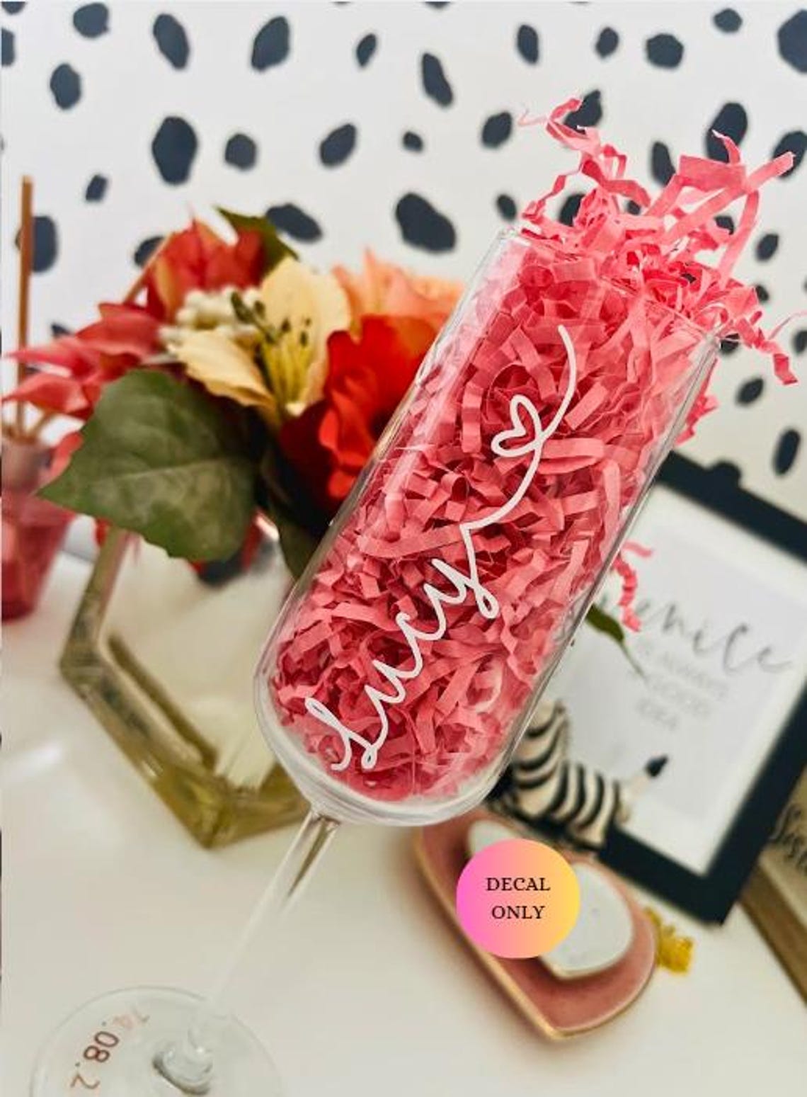 DECAL ONLY Prosecco Glass Champagne Flute, Bride, Bridesmaid, Mother of ...