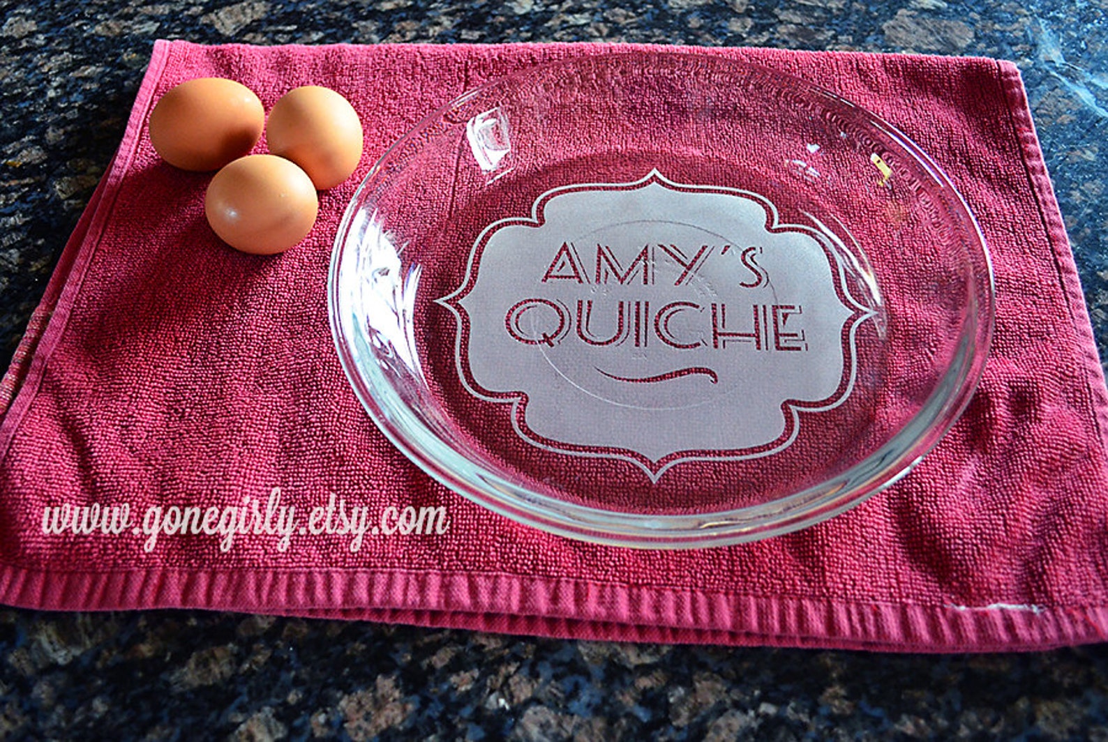 Personalized Quiche or Pie Plate Choose Between Basic or | Etsy