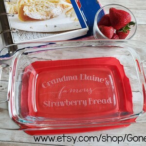 Loaf Bread Engraved. Customized. Glass Bread Loaf Pyrex. Laser Engraved ...