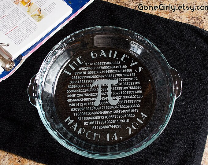 Personalized π Pi Please Pie Plate 3.14 - Any Customization Font or ...