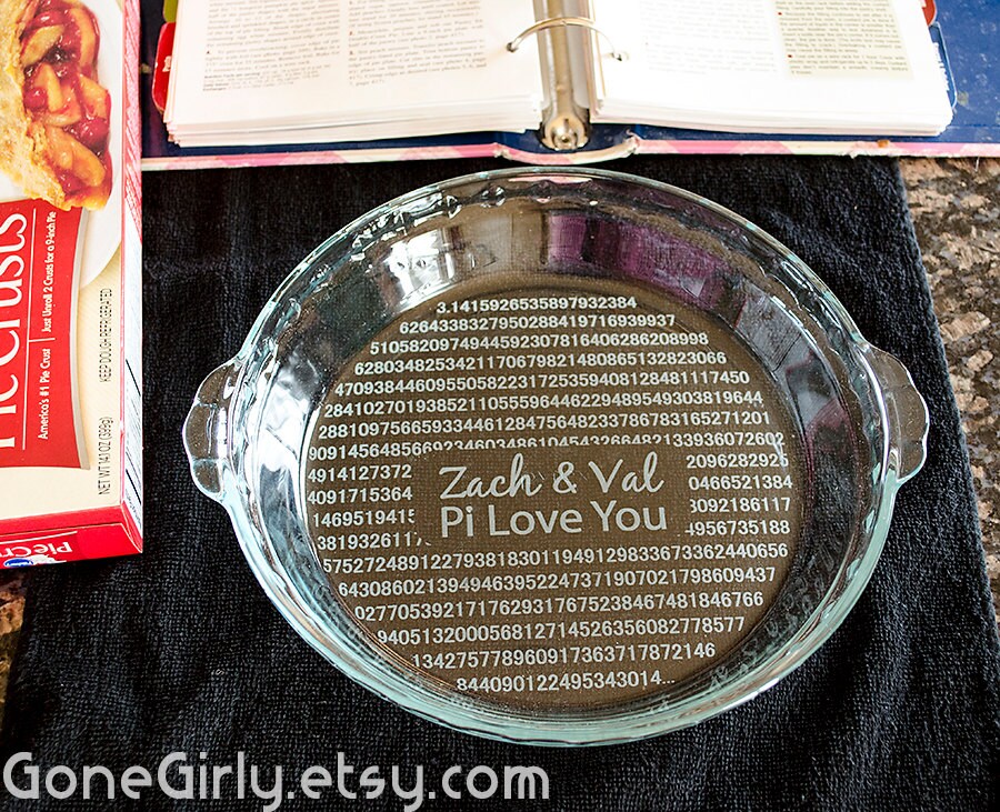 Pi Love You Pie Plate 3.14 Any Customization Font or Text | Etsy