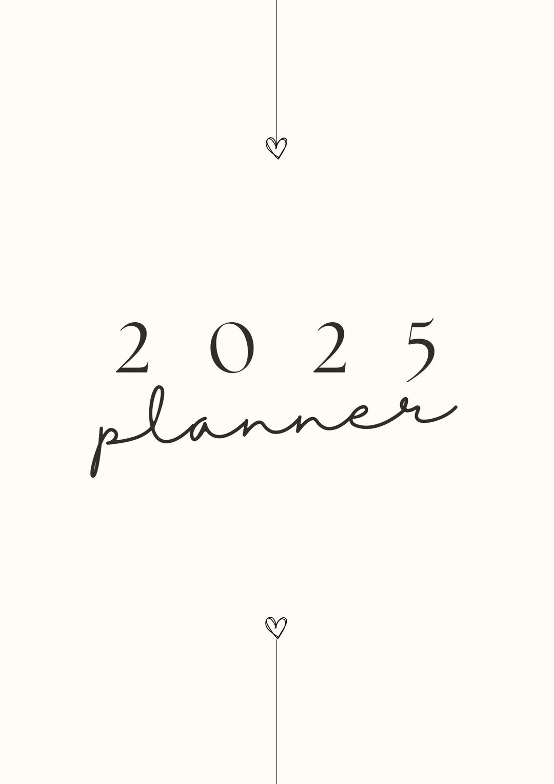 2025 Annual Planner Black & White Minimalist Calendar Monthly and Goal ...