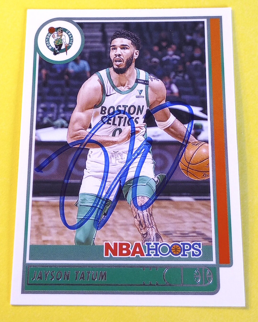 Jayson Tatum Signed Autographed 2021 Panini NBA Hoops Basketball Card ...