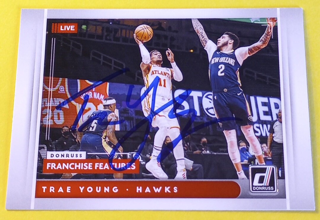 Trae Young Signed Autographed 2021 Panini Donruss Franchise Feature ...