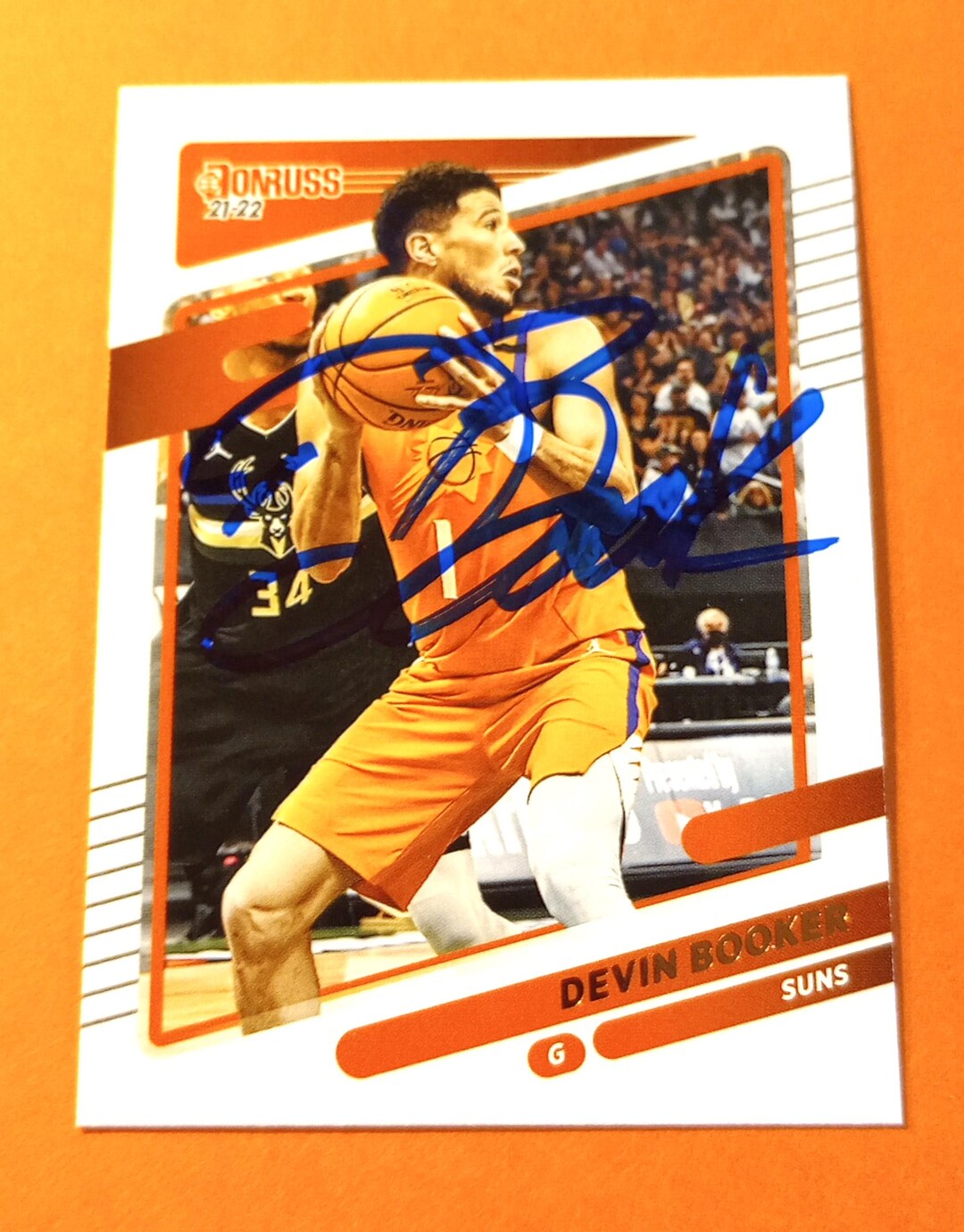 Signed Devin Booker Autographed 2021 Panini Donruss NBA Basketball Card ...
