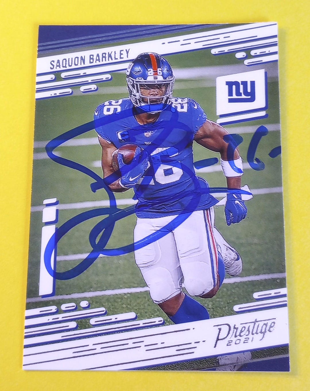 Saquon Barkley Signed Autographed 2021 Panini Prestige NFL Football ...