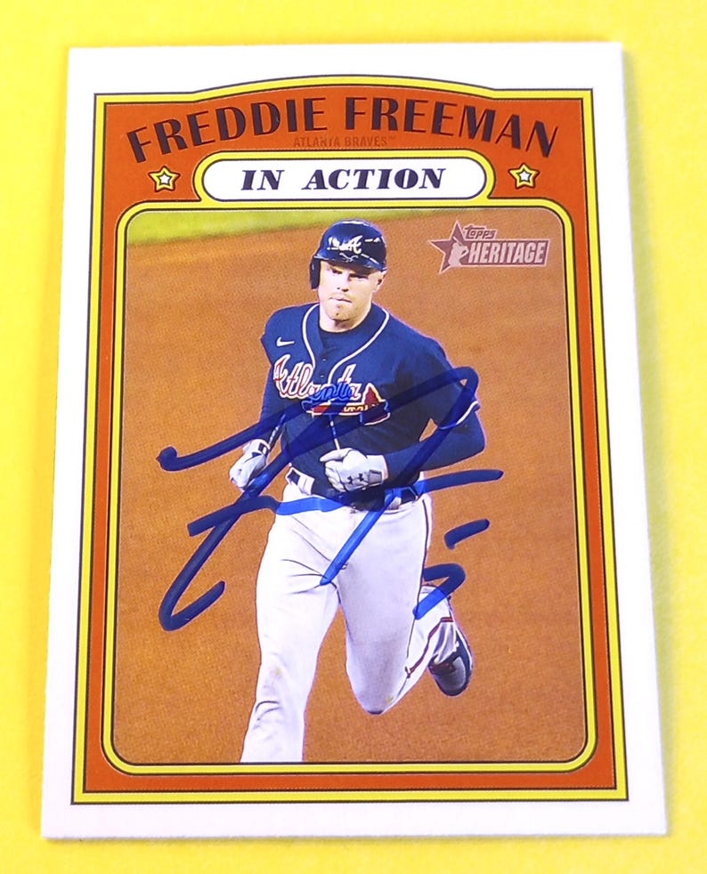 Freddie Freeman Signed Autographed 2021 Topps Heritage MLB Baseball Card With COA (LA Dodgers ...