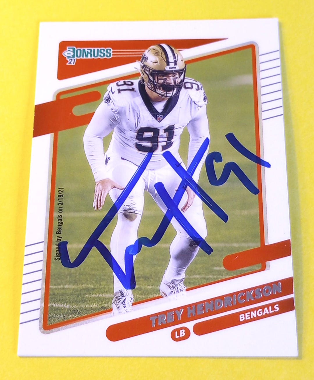 Trey Hendrickson Autographed 2021 Donruss Football Card (COA) - Etsy