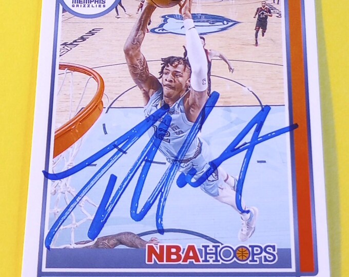 Ja Morant Signed Autographed 2021 Panini NBA Hoops Basketball Card With ...