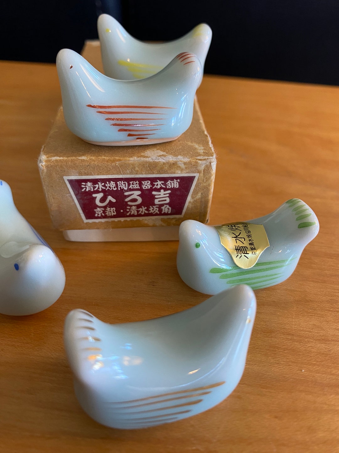 Vintage Japanese China Bird Shaped Chopstick Rest Brush Holder 5 Pcs ...