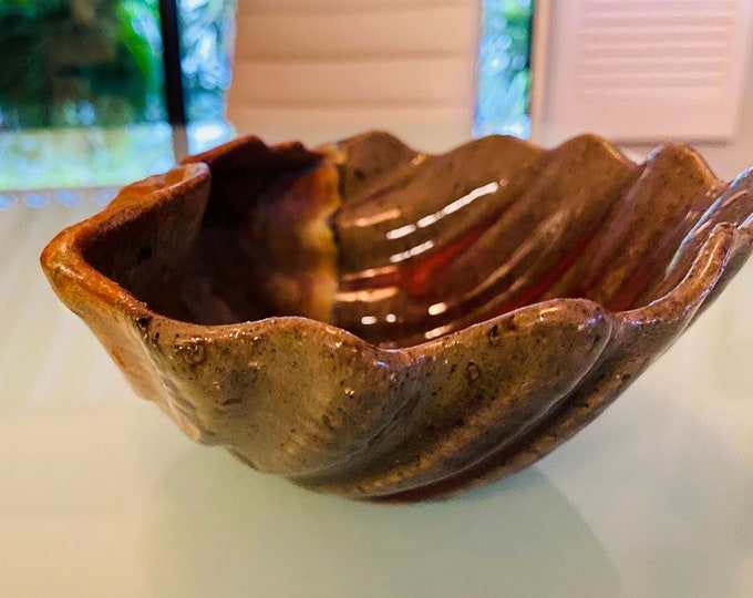 SIGNED Nedza Mid-century Art Pottery Stoneware Clam Shell - Etsy