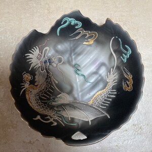 Dragonware Maple Leaf Nappy Tray MORIAGA PORCELAIN Antique Dragon Ware ...
