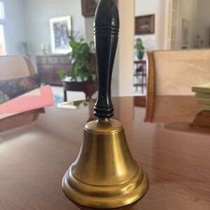 Mid-century Large Heavy Solid Brass Church School Teacher Bell With ...