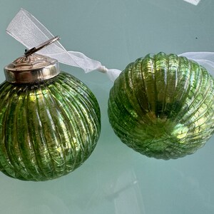 Heavy Mercury Glass Ornament, Set of 2 Green Holiday Decor - Etsy