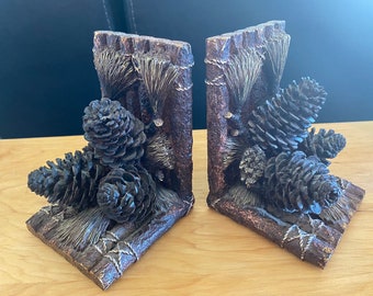 Pinecone Bookends - Etsy