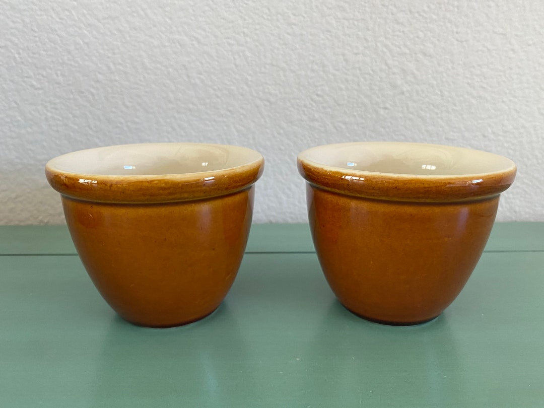 Retro Hall Ceramic Custard Cups | USA Pottery Pinch Bowls | Set - Etsy