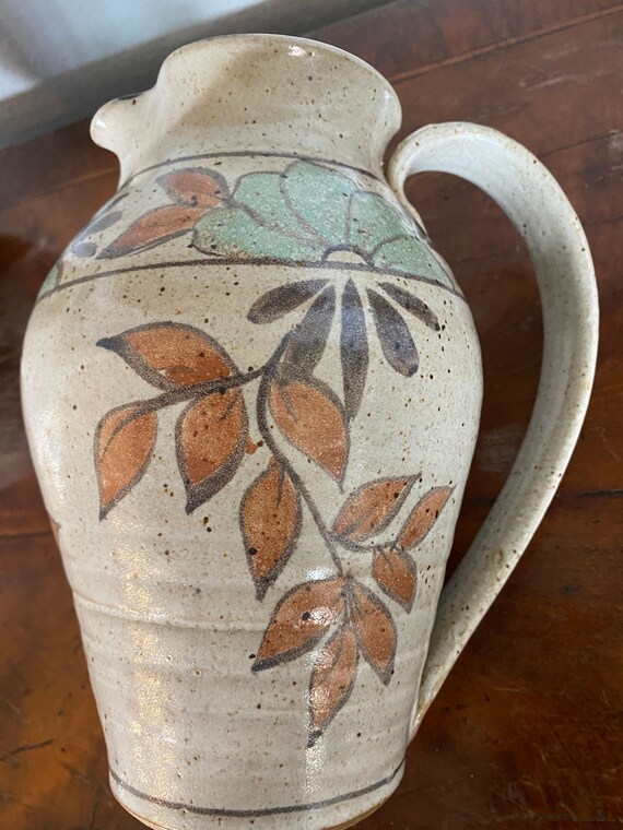 Vintage Signed Studio Pottery Stoneware Pitcher Jug - Etsy