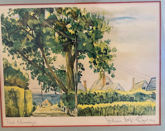Mid 20th Century "red Chimney" Lithograph by William Mck Spierer Framed ...