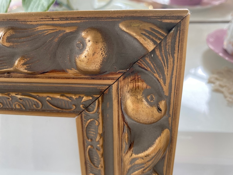 Frame Ornate Raised Relief Gold Gray | Etsy