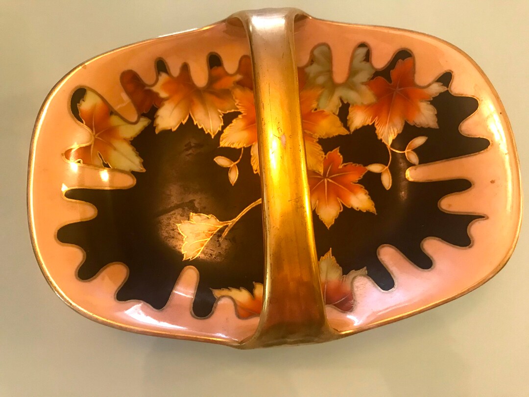 ORANGE Vintage Noritake Lusterware Handled Bowl - Etsy