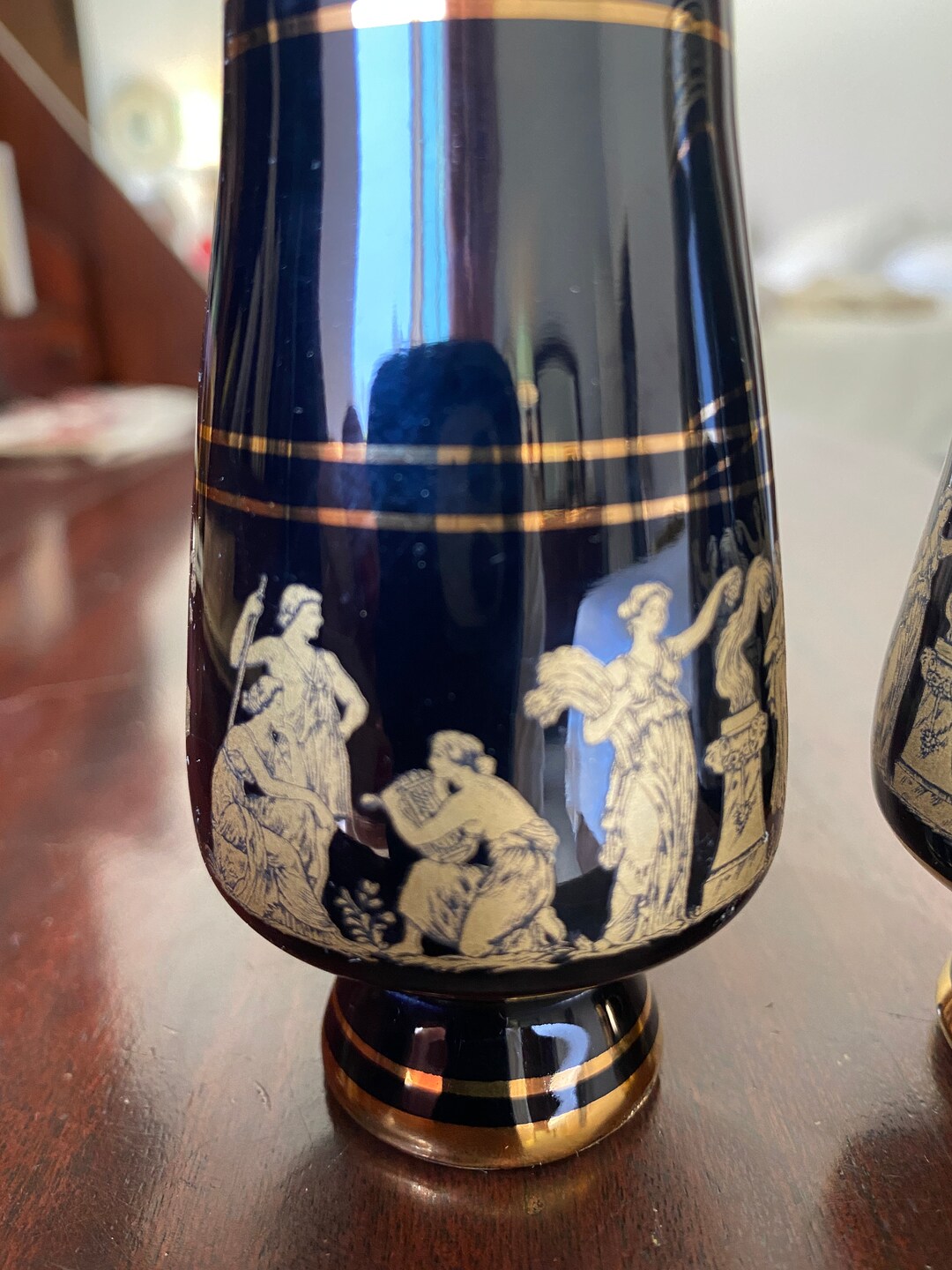 Par de jarrones griegos Figuras griegas de oro de 24 kt, diseño de ...